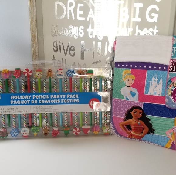 Disney | Other | Disney Princess Storybook Stocking Holiday Pencil ...